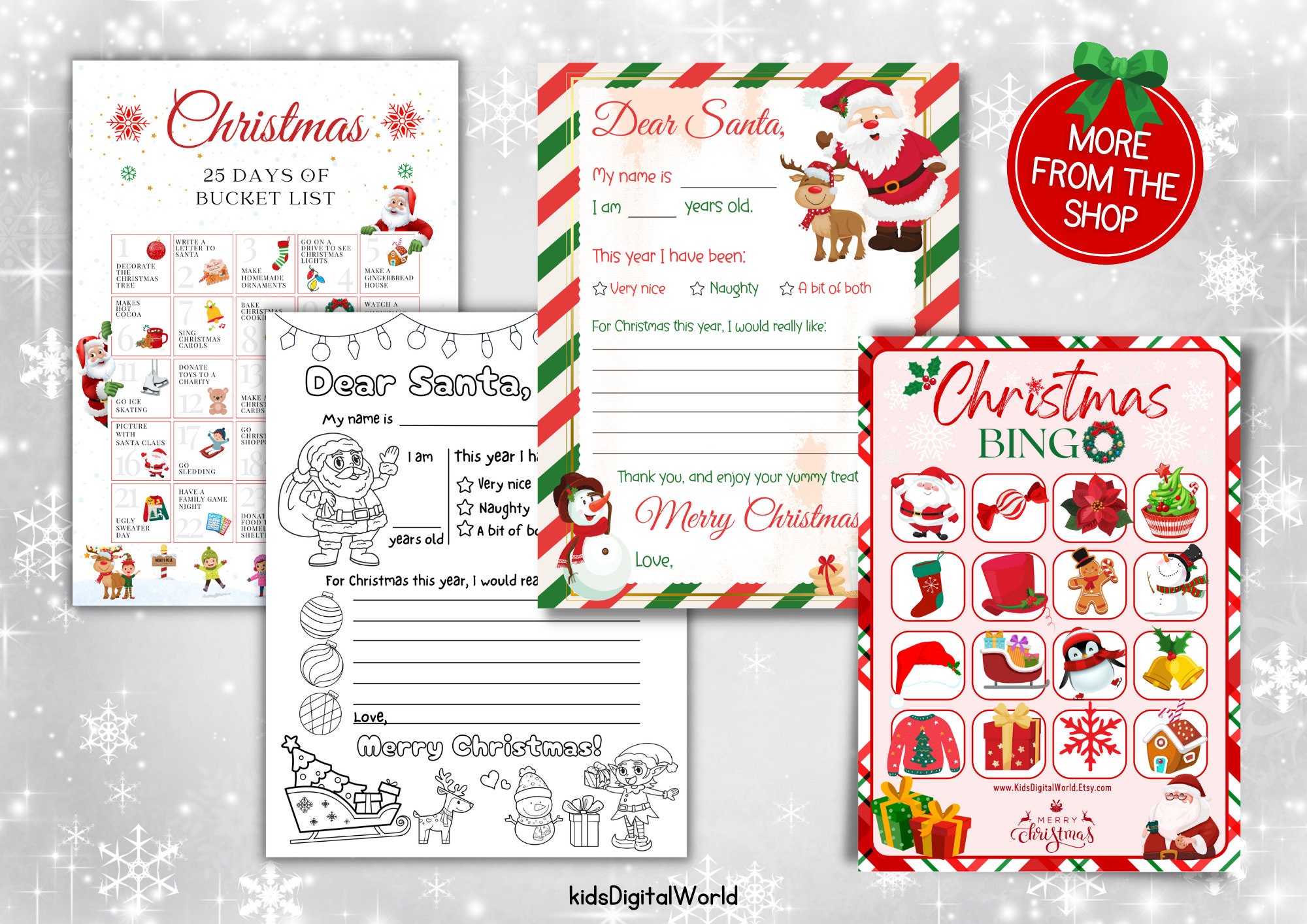 Christmas Bucket List Printable, Christmas Activity Checklist, Winter ...
