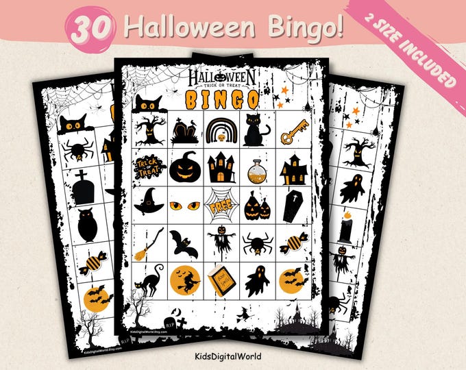 Halloween Picture Bingo-bingo Game for Kids-digital Download - Etsy Canada