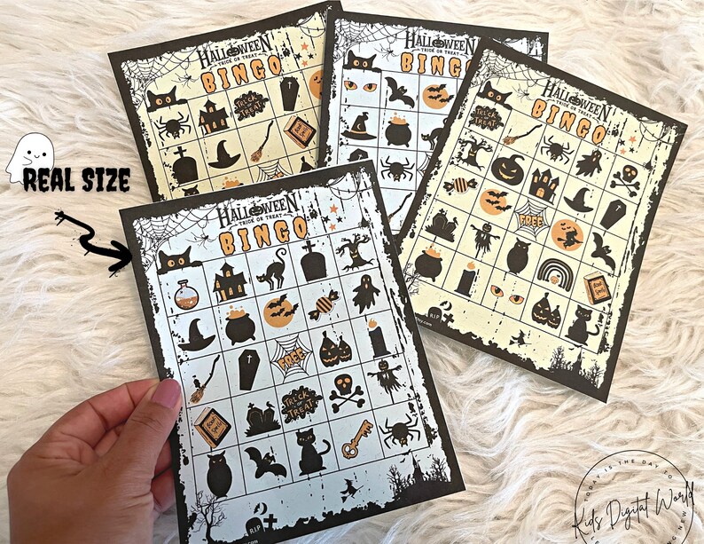 30 Halloween Bingo Cards, Fun Halloween Activity, Boards Games, Kids ...