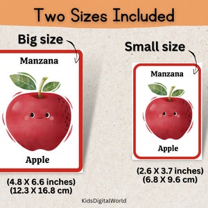 50 Colorful Bilingual Fruits and Vegetables Card Montessori - Etsy