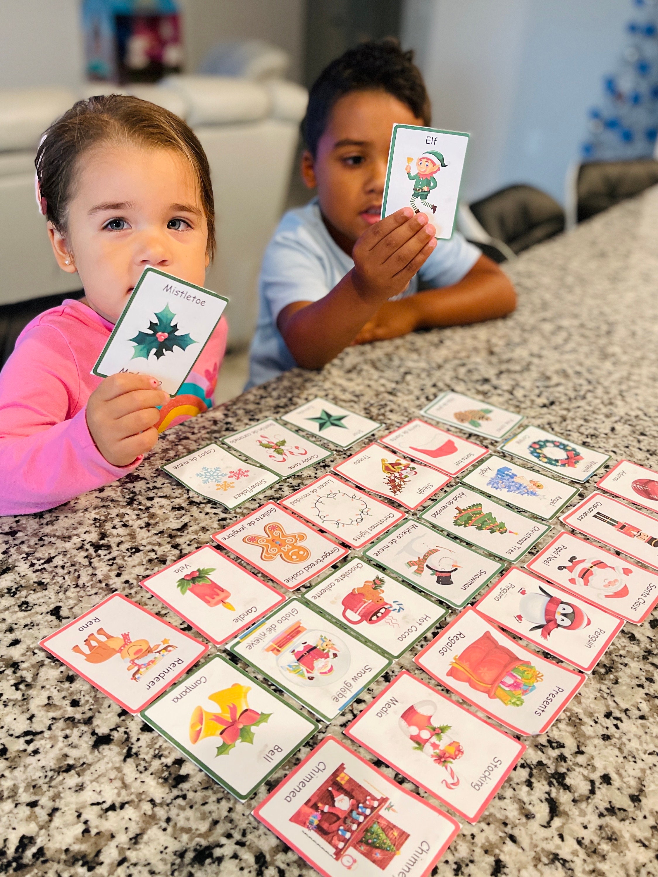26 Bilingual Christmas Flashcards, Spanish & English (digital Download ...