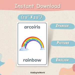 Bilingual Weather Flashcards | 16 Colorful Weather Cards | Educational ...