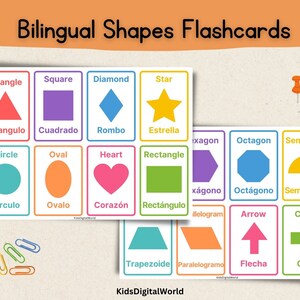 Bilingual Shapes Flashcards: Montessori Homeschool Printable (PDF) - Etsy
