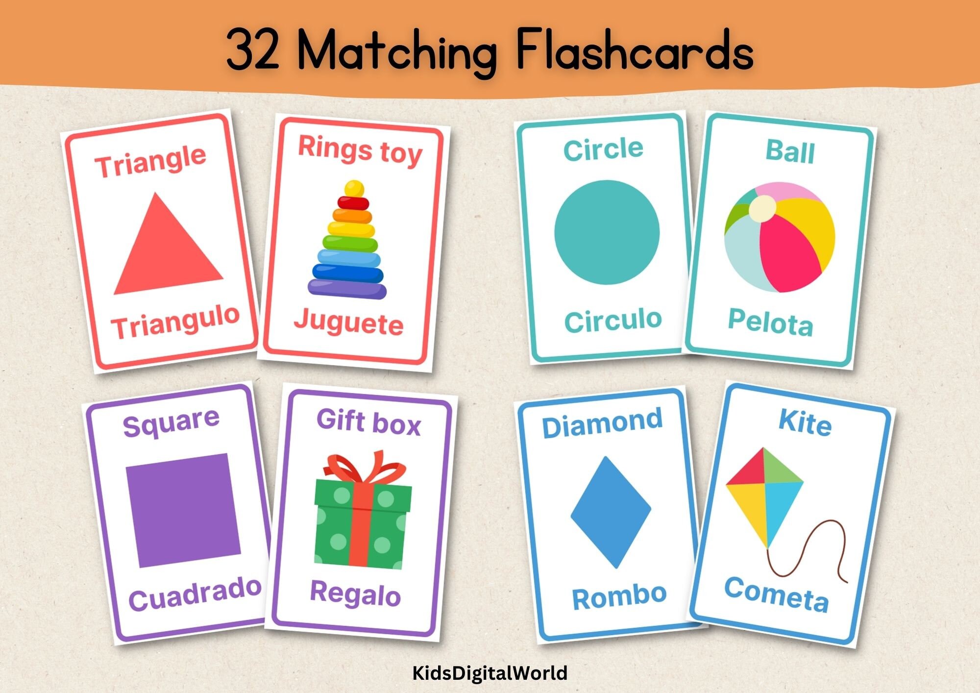 Bilingual Shapes Flashcards: Montessori Homeschool Printable (PDF) - Etsy