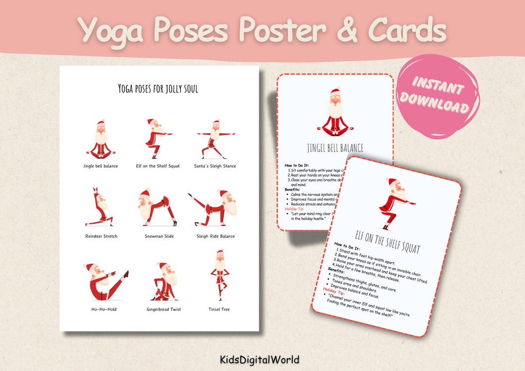 Holiday Yoga Poses Cards and Poster Set (digital Download) - Etsy UK