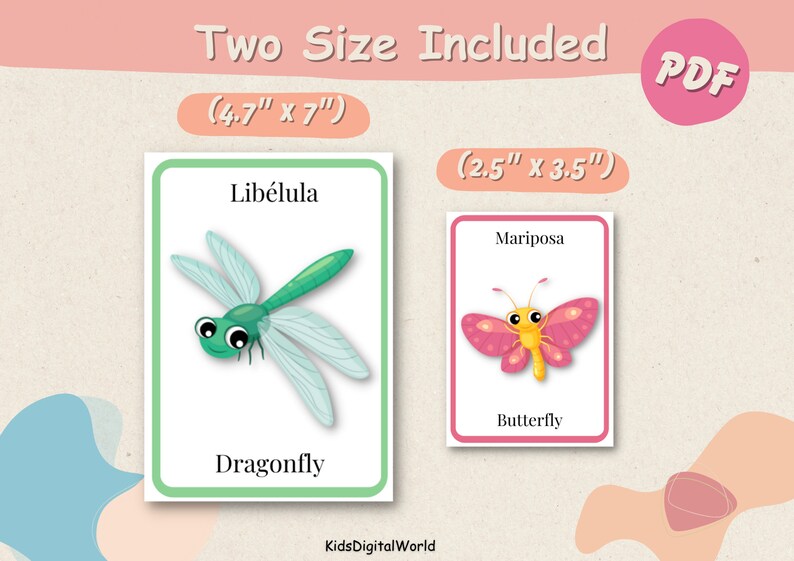 INSECTS 16 Montessori Cards / Bilingual Cards / Nomenclature Flashcards ...