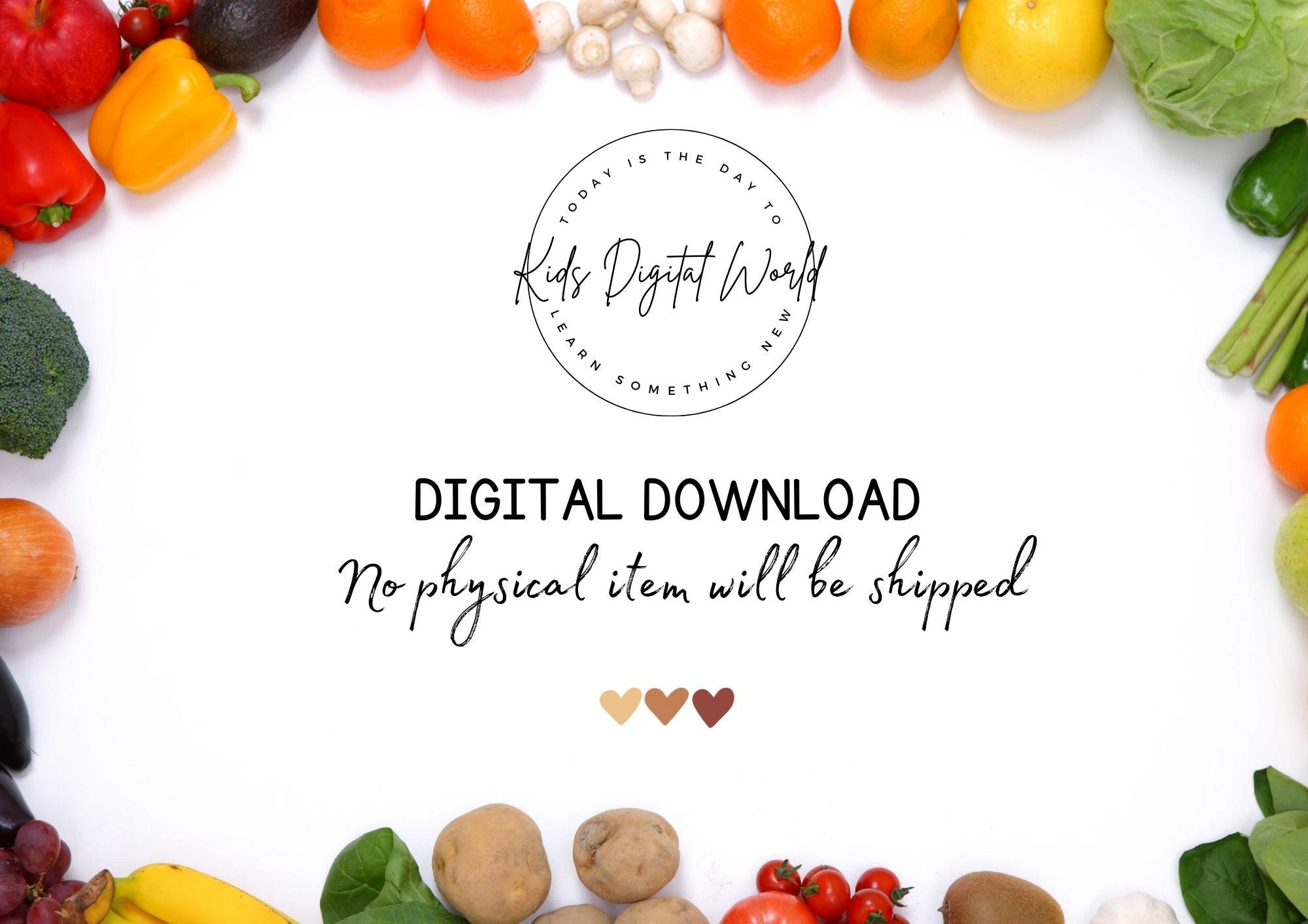 50 Colorful Bilingual Fruits and Vegetables Card . Montessori ...