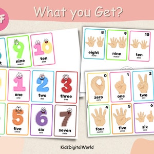 Colorful Bilingual Number Flash Cards: Counting 0-10 (PDF) - Etsy