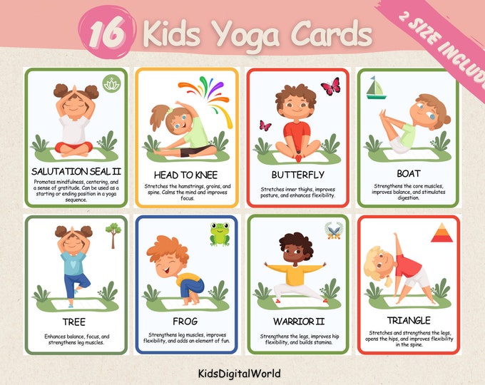 Yoga Pose Cards for Kids - A Mindfulness Calm Down Corner Activity - Etsy
