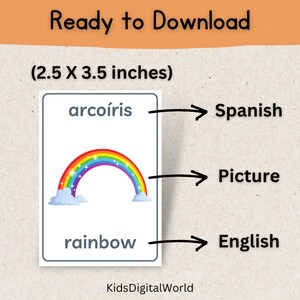 Bilingual Weather Flashcards 16 Colorful Weather Cards - Etsy