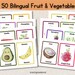 50 Colorful Bilingual Fruits and Vegetables Card Montessori - Etsy