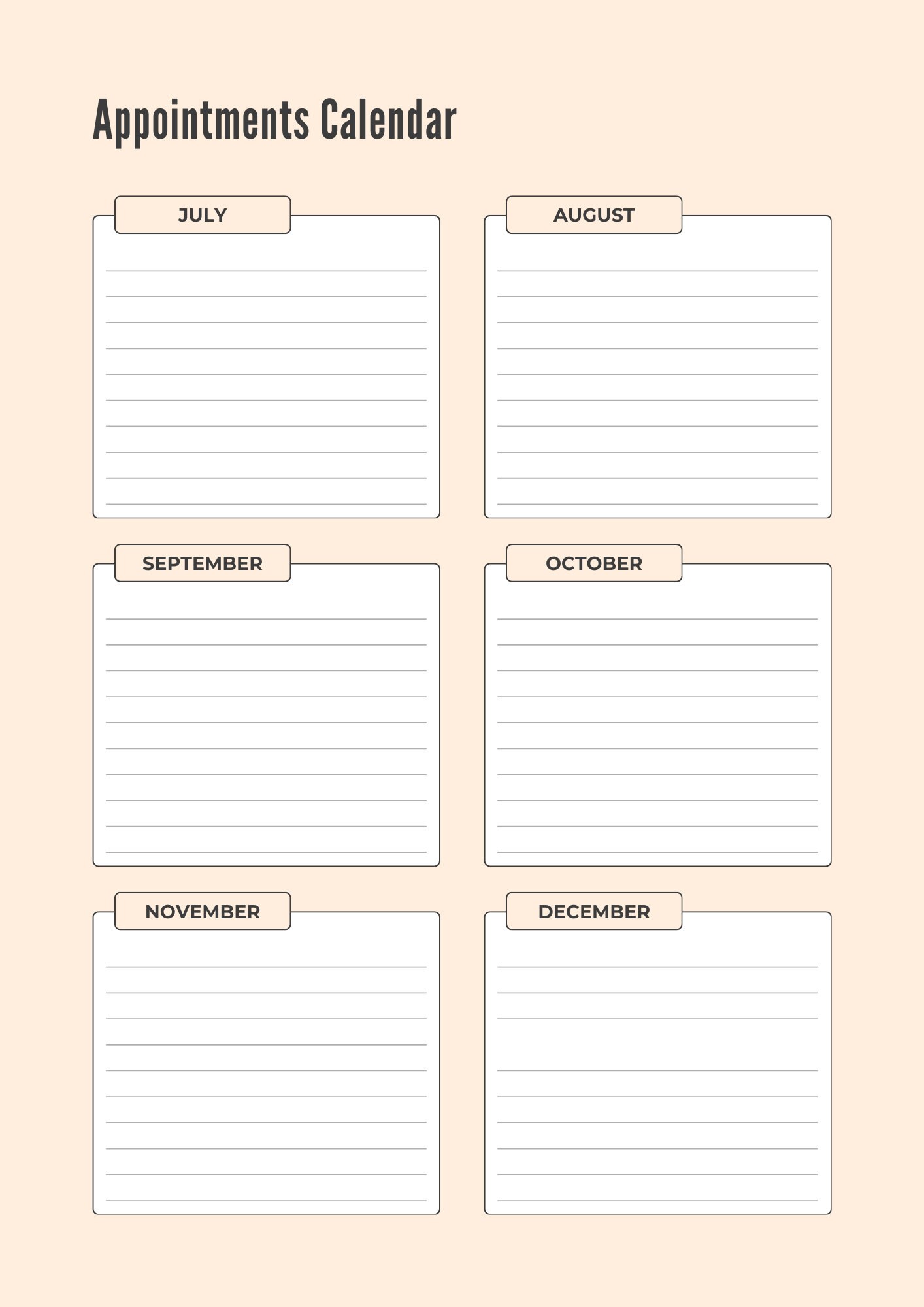Simple Appointment Tracker Printable, Appointment Reminder, Meeting ...