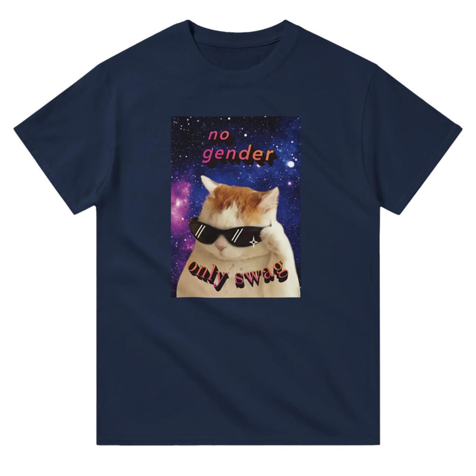 No Gender Only Swag Non Binary Funny Silly Sassy Cat T-shirt - Etsy