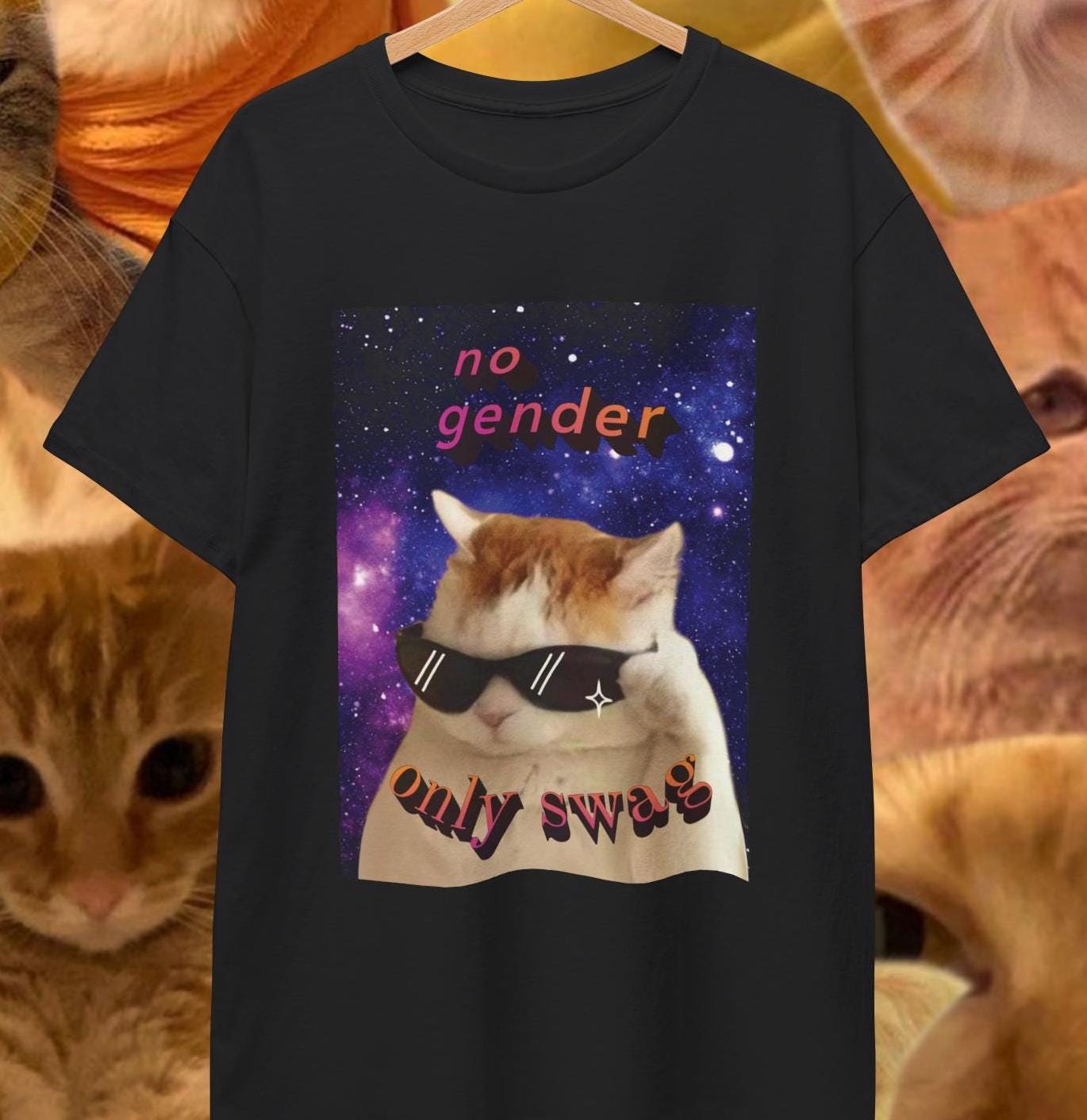 No Gender Only Swag Non Binary Funny Silly Sassy Cat T-shirt - Etsy