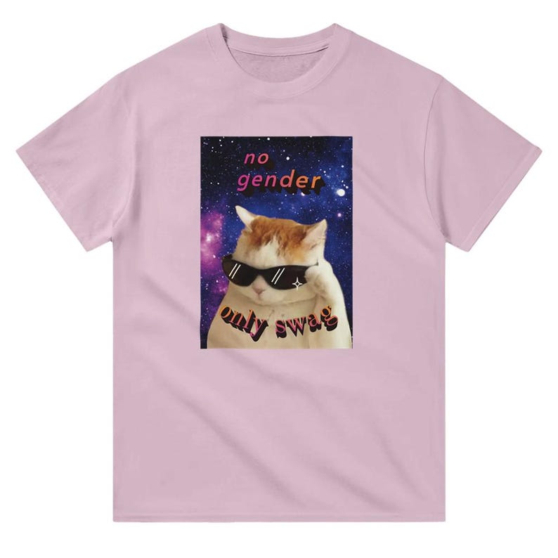 No Gender Only Swag Non Binary Funny Silly Sassy Cat T-shirt - Etsy