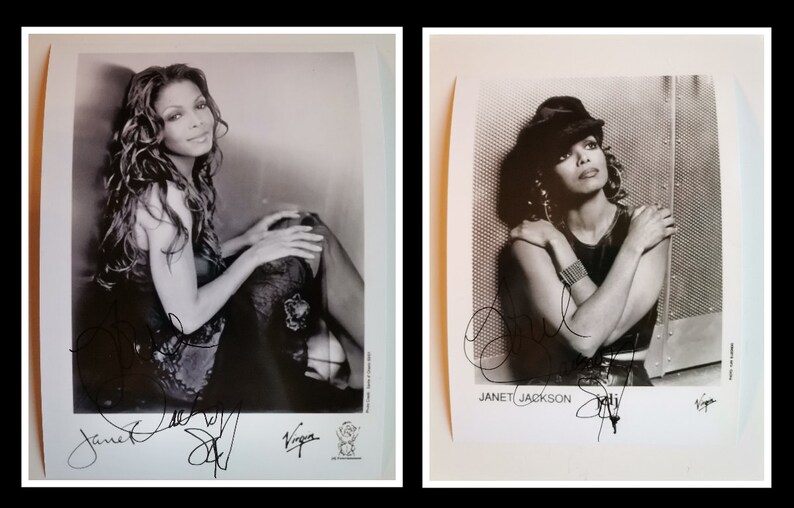 Janet Jackson, Queen of Pop Signed Autographed 8x6 Black White Photo - Etsy