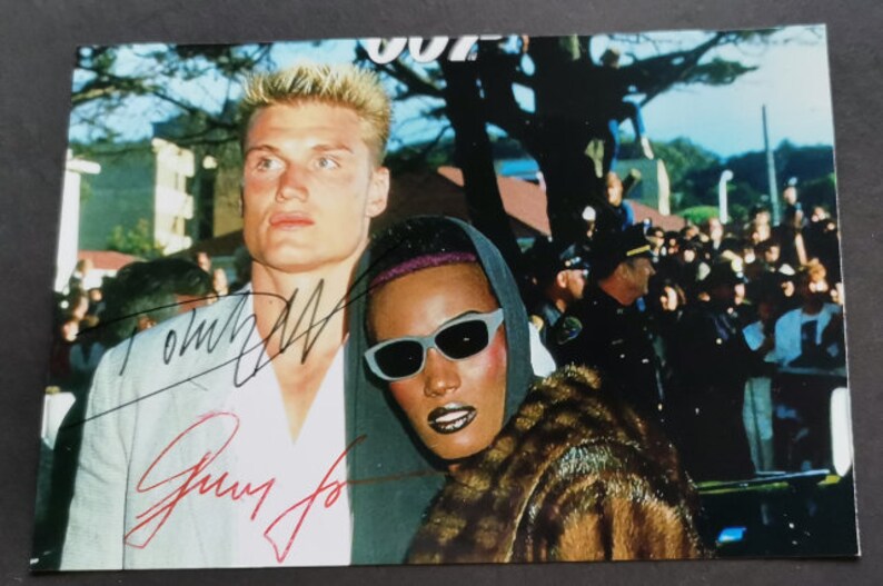 Grace Jones And Dolph Lundgren In Movie A View To A Kill Both Signed Autographed 6x4 Photo Etsy