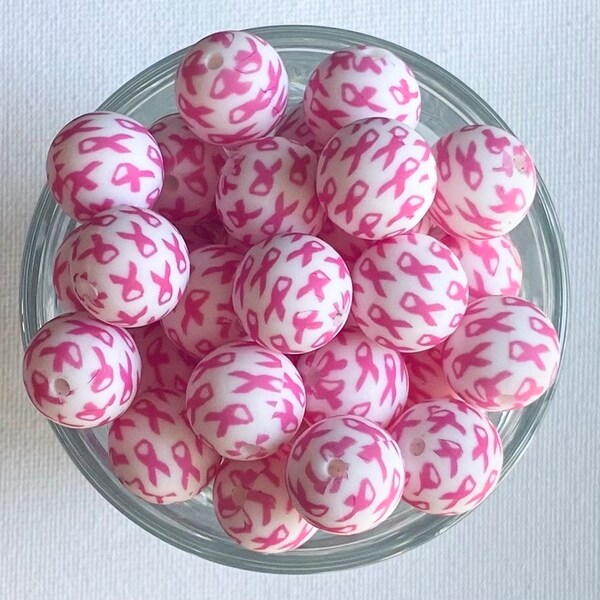 Pink Ribbon Beads - Etsy