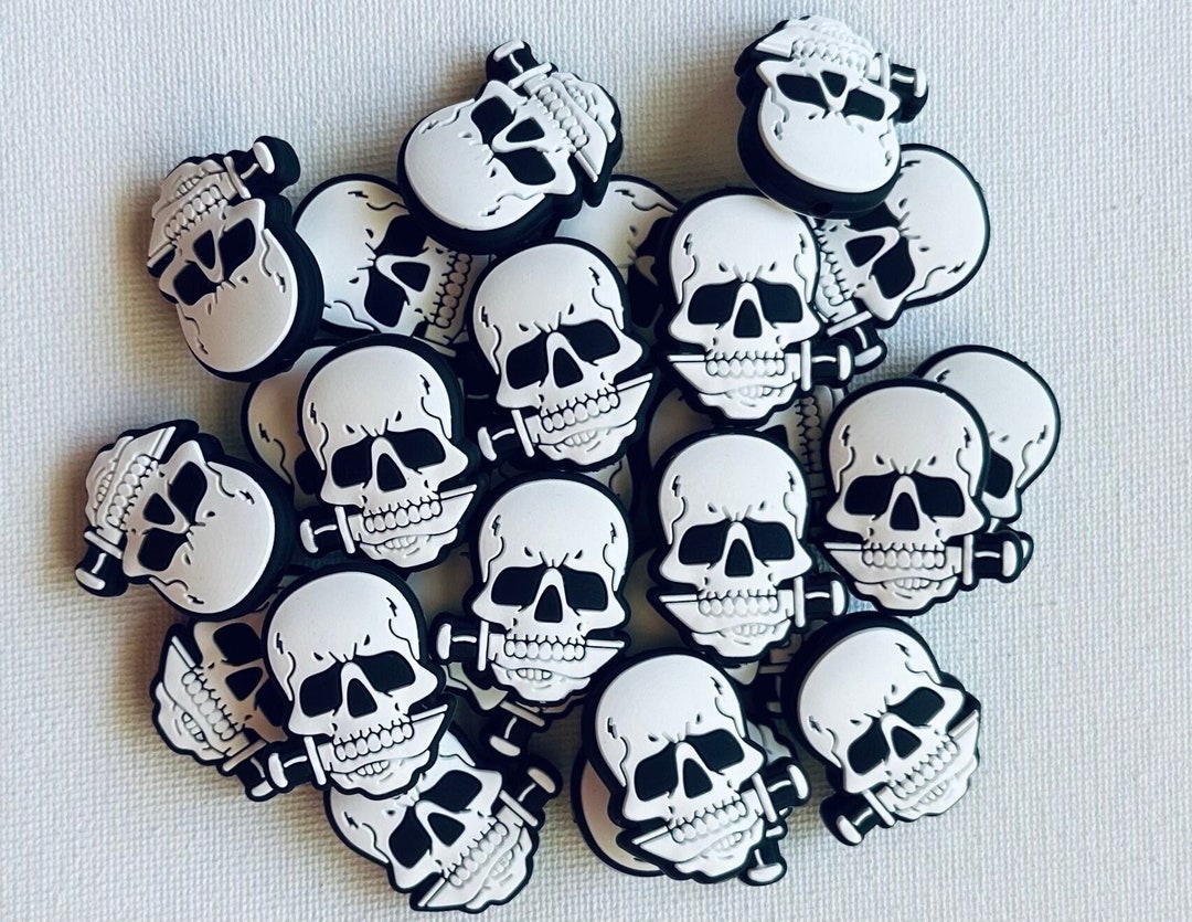 Skull Focal Beadskull Silicone Beadskull With Knife Focal - Etsy