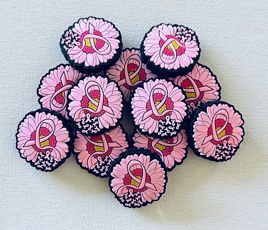 Breast Cancer Awareness Focal Bead•ribbon Flower - Etsy