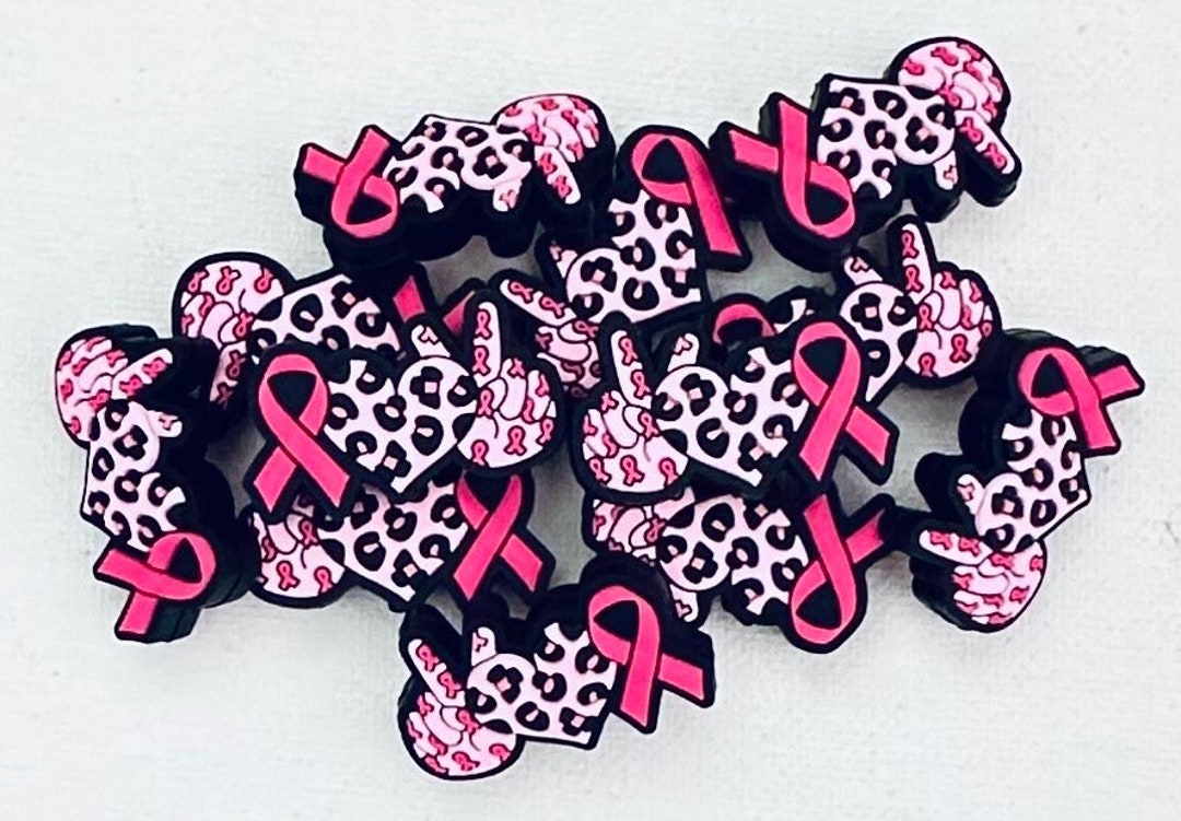 Breast Cancer Focal Bead•peace Love Ribbon - Etsy