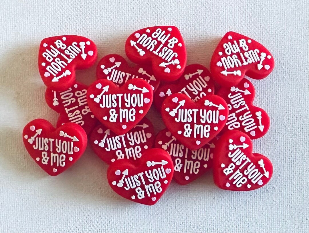 Valentines Focal Beadjust You & Me Heart Silicone Beadred Heart Focal ...