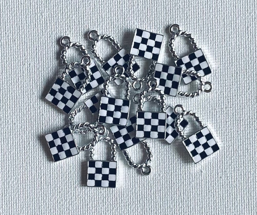 Checkered Pendantsquare Checkered Flag Pendantblack and White Checkered ...