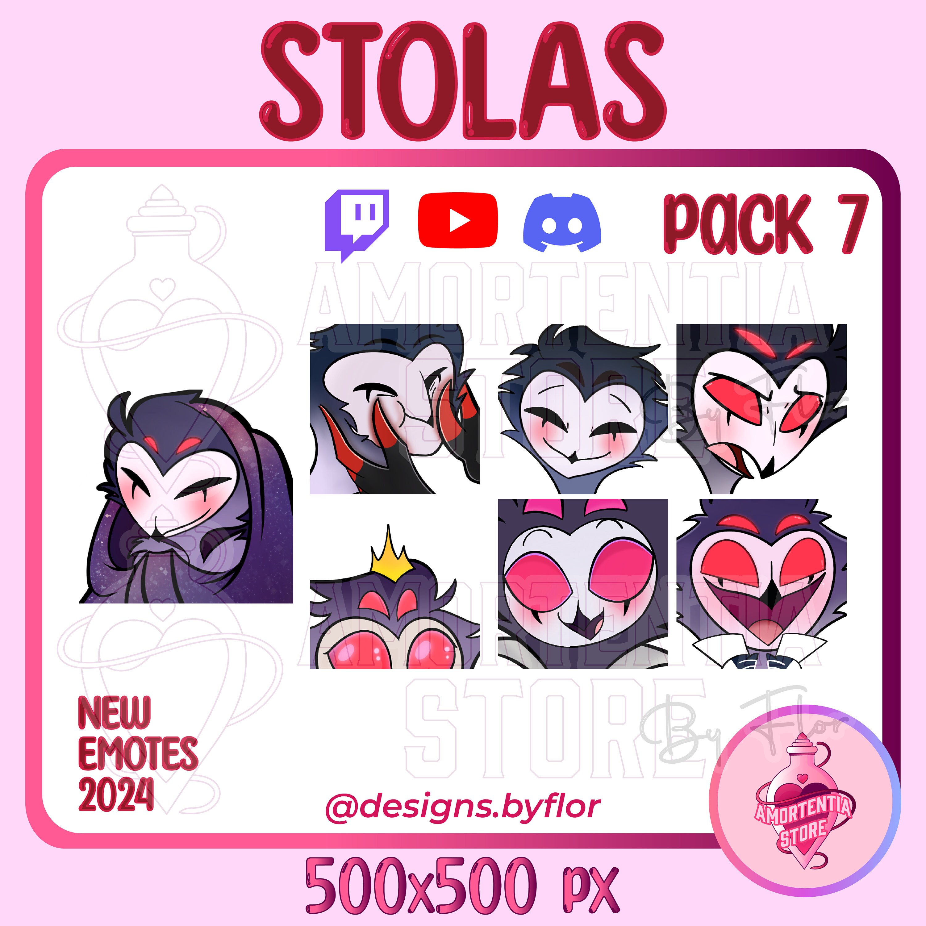 Stolas Emotes New Pack2024 / PNG/ Emotes/ Streamer/ Helluvaboss/ Twitch ...
