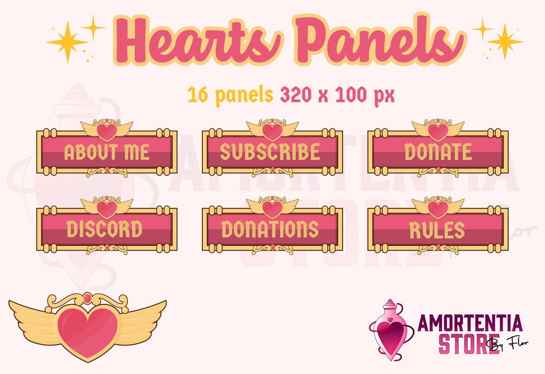 Panels / Banner for Twitch / PNG / Stream Pack / Streams / Love ...