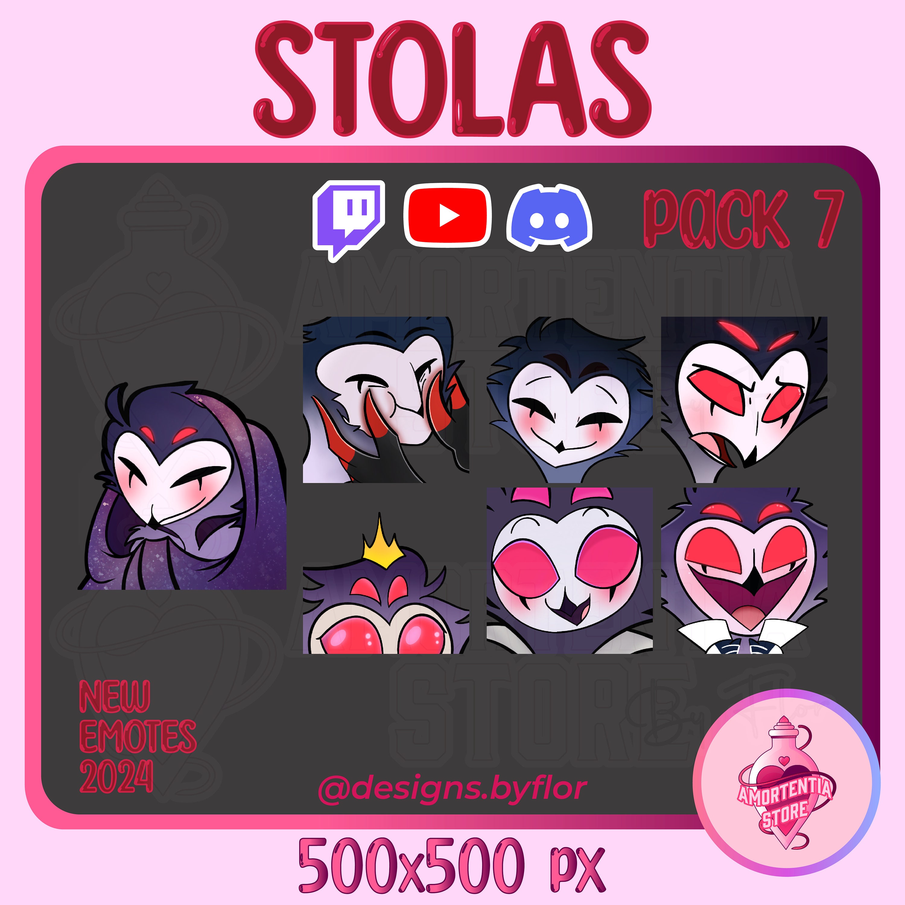 Stolas Emotes New Pack2024 / PNG/ Emotes/ Streamer/ Helluvaboss/ Twitch ...