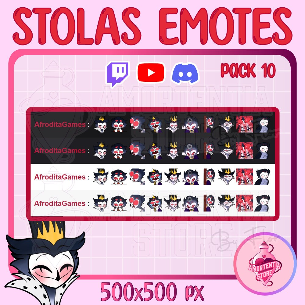 Stolas Emotes Pack/ PNG/ Emotes/ Streamer/ Helluvaboss/ Twitch/ Discord ...
