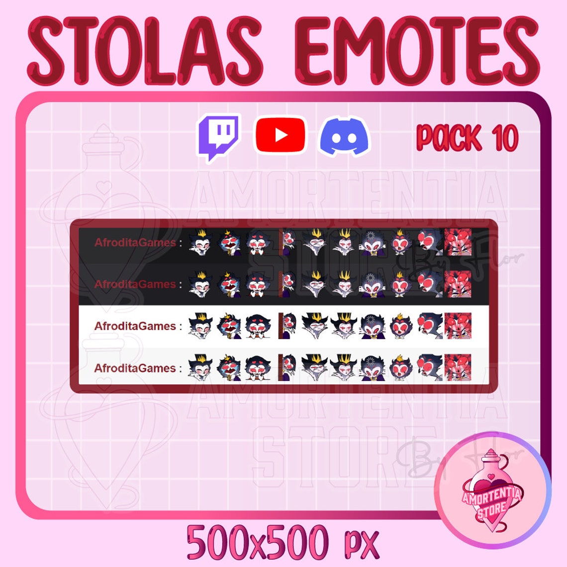 Stolas Emotes Pack/ PNG/ Emotes/ Streamer/ Helluvaboss/ Twitch/ Discord ...