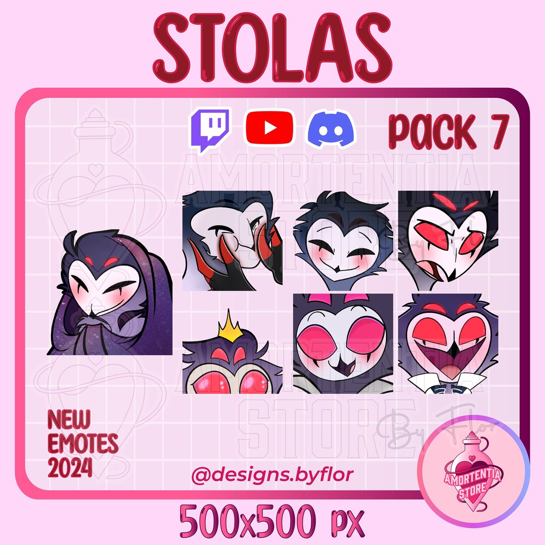 Stolas Emotes New Pack2024 / PNG/ Emotes/ Streamer/ Helluvaboss/ Twitch ...