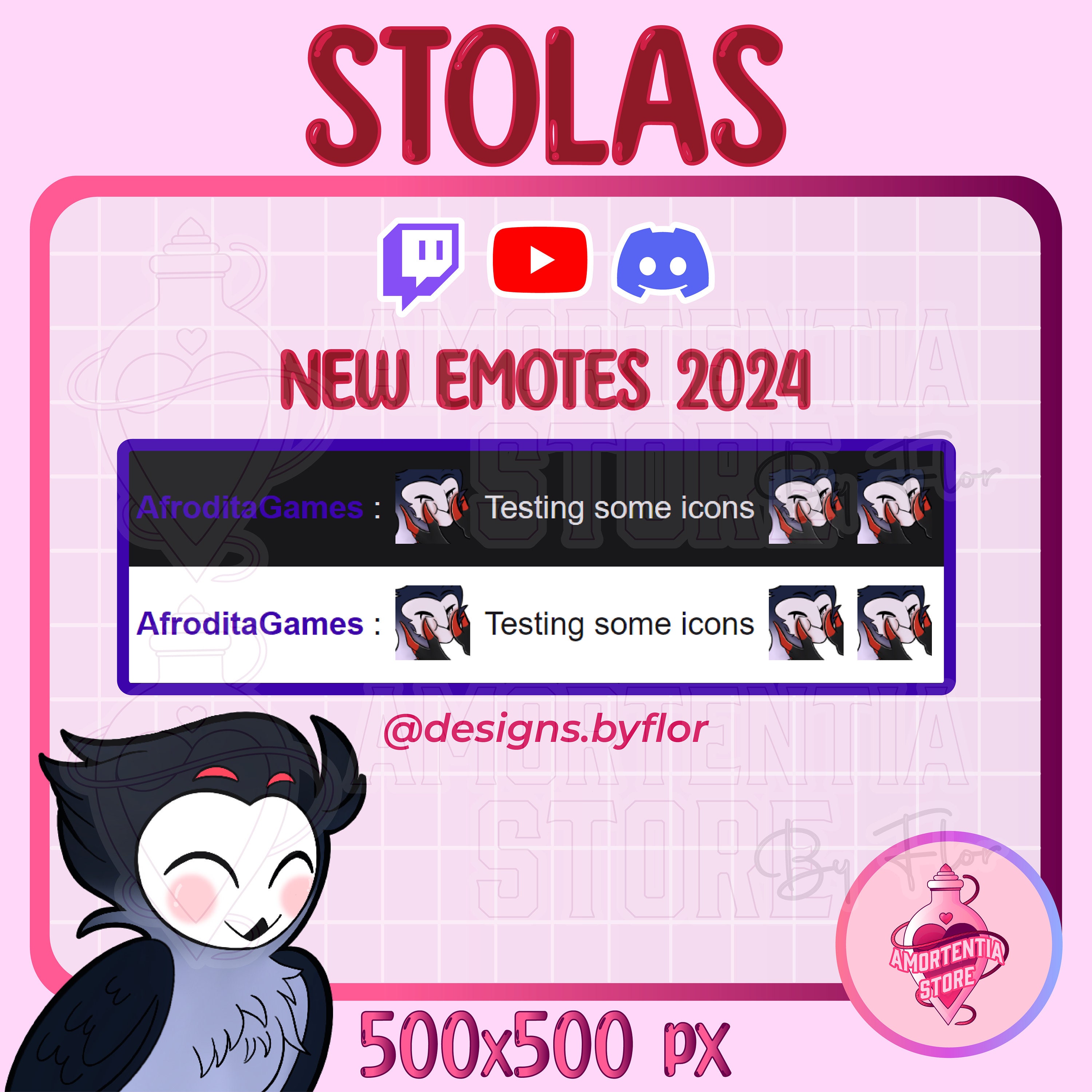 New Stolas Emotes 2024 / PNG/ Emotes/ Streamer/ Helluvaboss/ Twitch ...