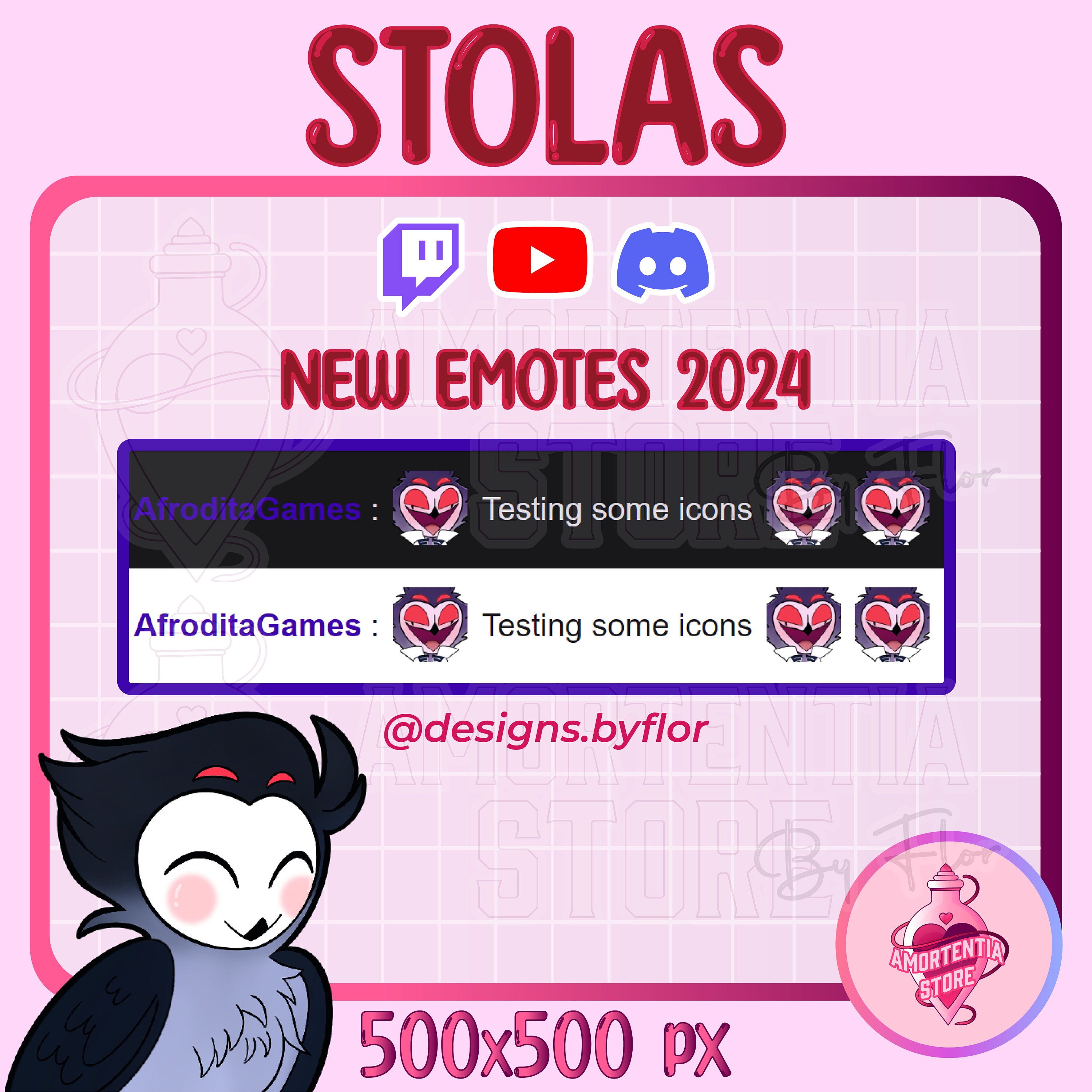 New Stolas Emotes 2024 / PNG/ Emotes/ Streamer/ Helluvaboss/ Twitch ...