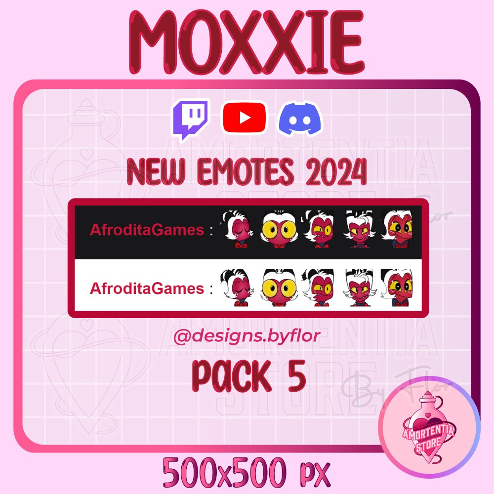Moxxie Emotes/ Helluva Boss Series/ Moxxie/ Red/ PNG/ Twitch/ Discord ...