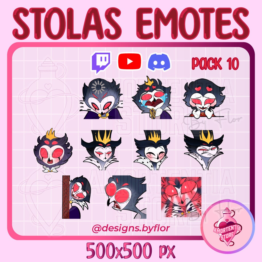 Stolas Emotes Pack/ PNG/ Emotes/ Streamer/ Helluvaboss/ Twitch/ Discord ...
