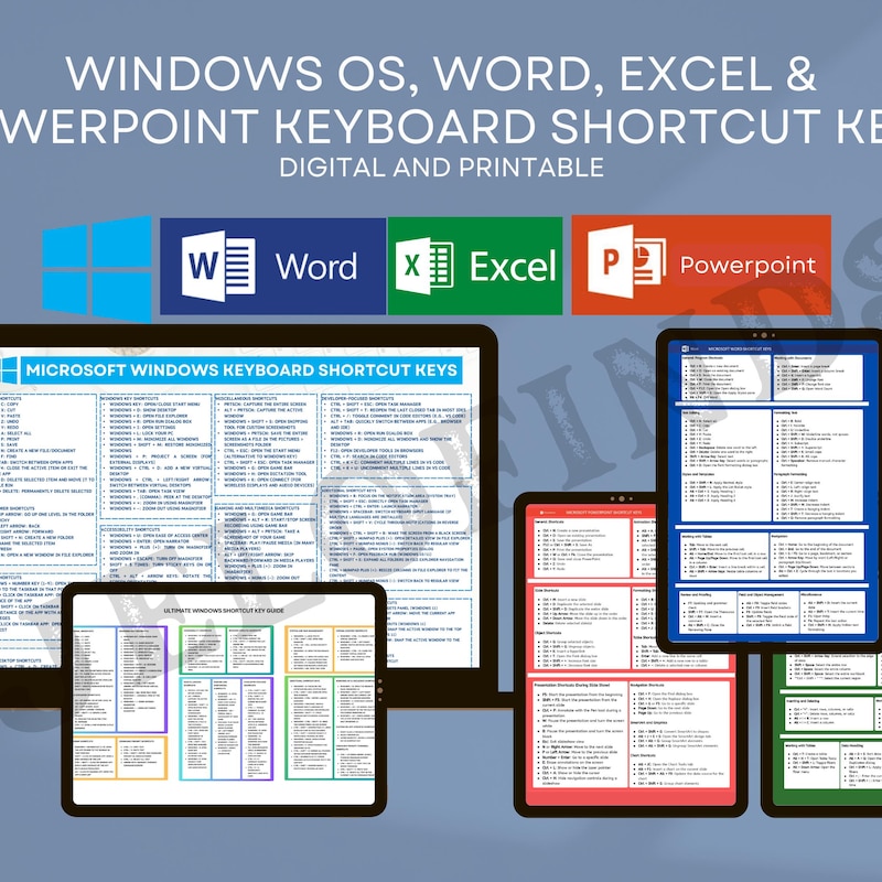 Microsoft Keyboard Cheat Sheets - Etsy