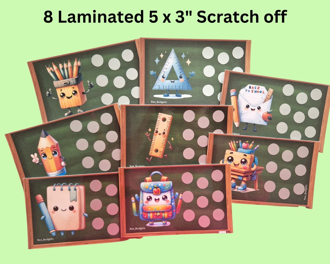 Back to School Savings Fund Scratch off Tracker Savings Challenge ...