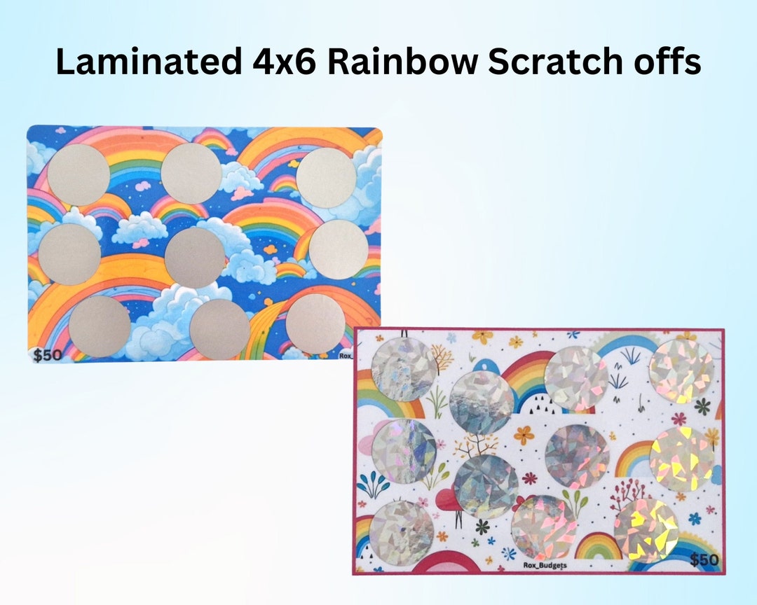 Rainbow Scratch off Savings Challenge | 4x6" | Physical Item - Etsy