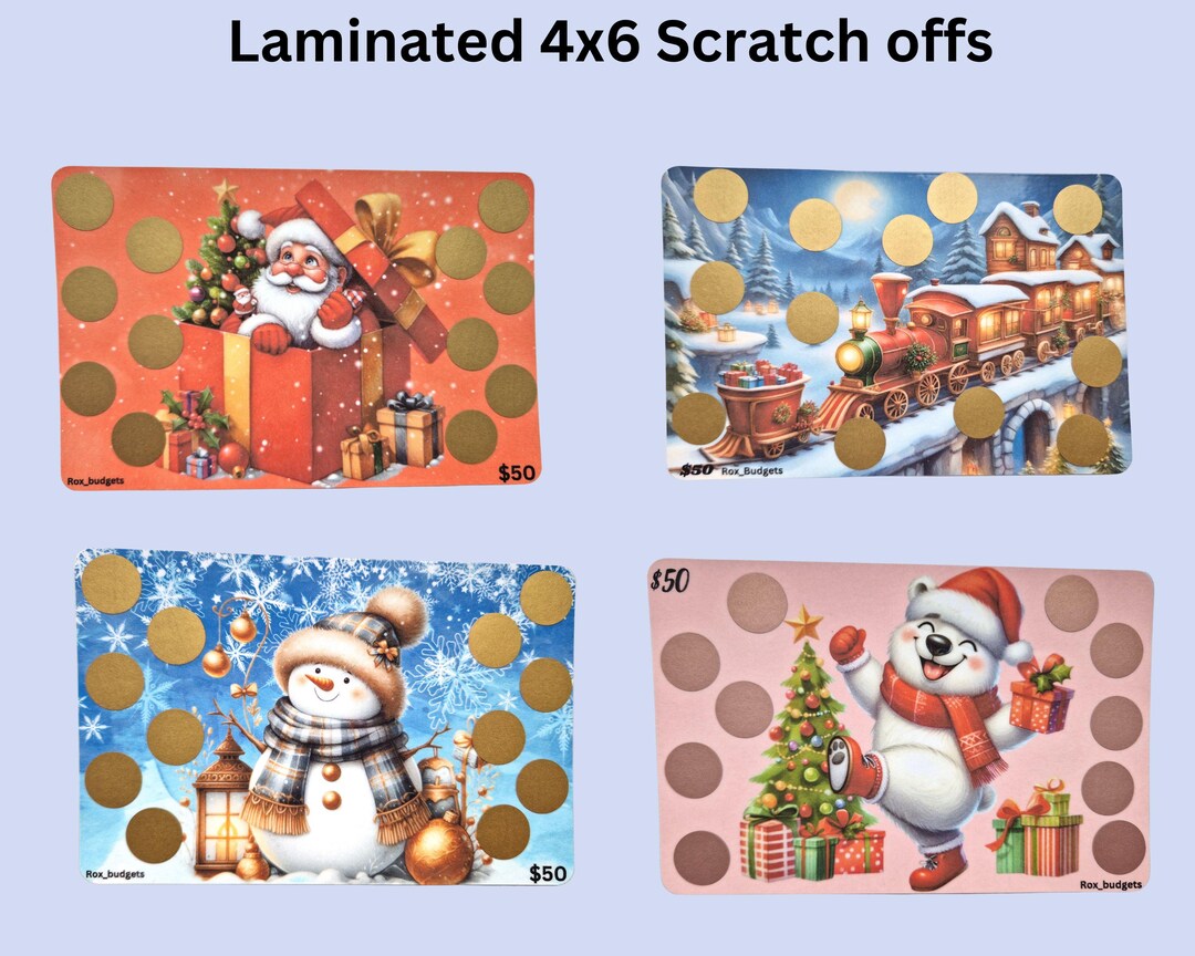 Winter Scratch off Savings Challenge 4x6 Physical Item - Etsy