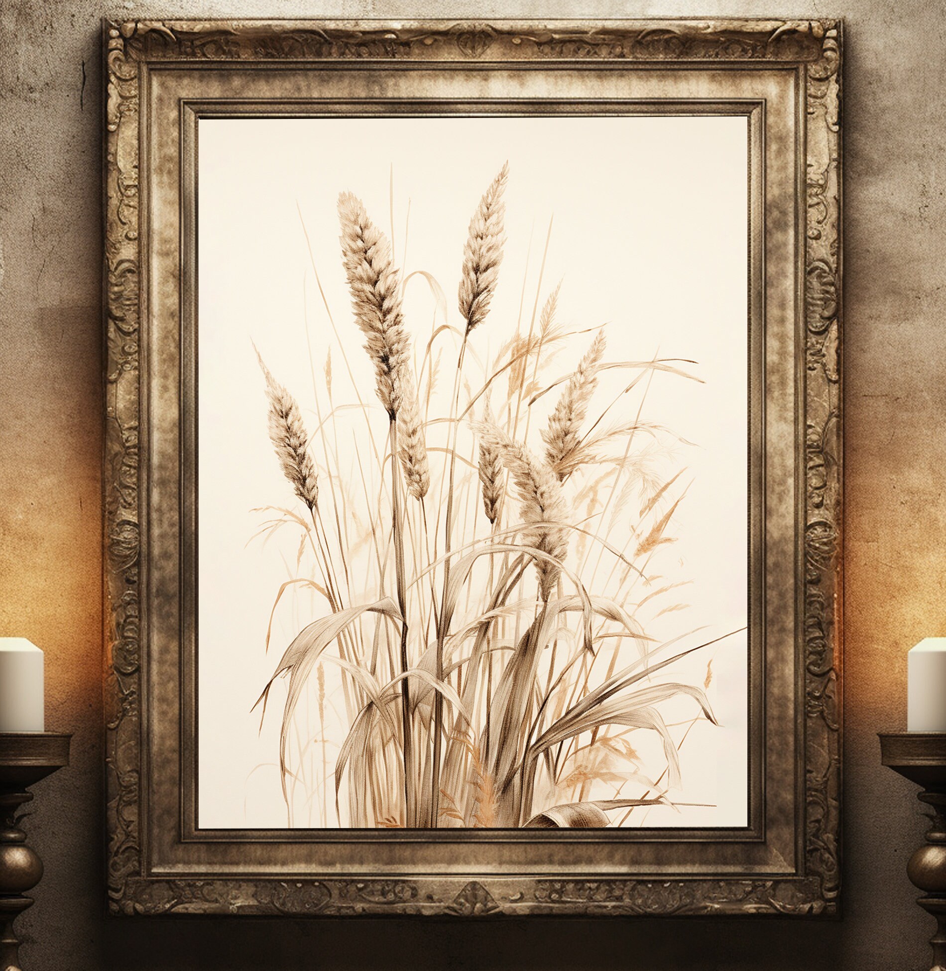 ART PRINT Wheat Antique Farm Print Wheat Field Vintage Vintage Print ...