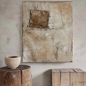 Texture Abstract Boho Wall Art Minimalist Simple Painting Cement ...