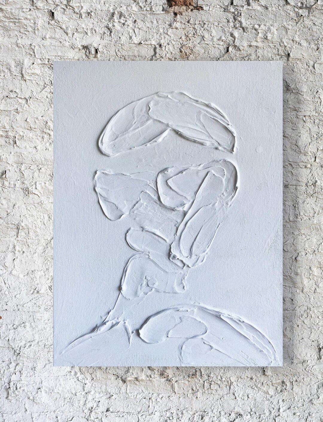 Abstract No Face Painting on Canvas Aestethic Plaster 3D Textured Wall ...