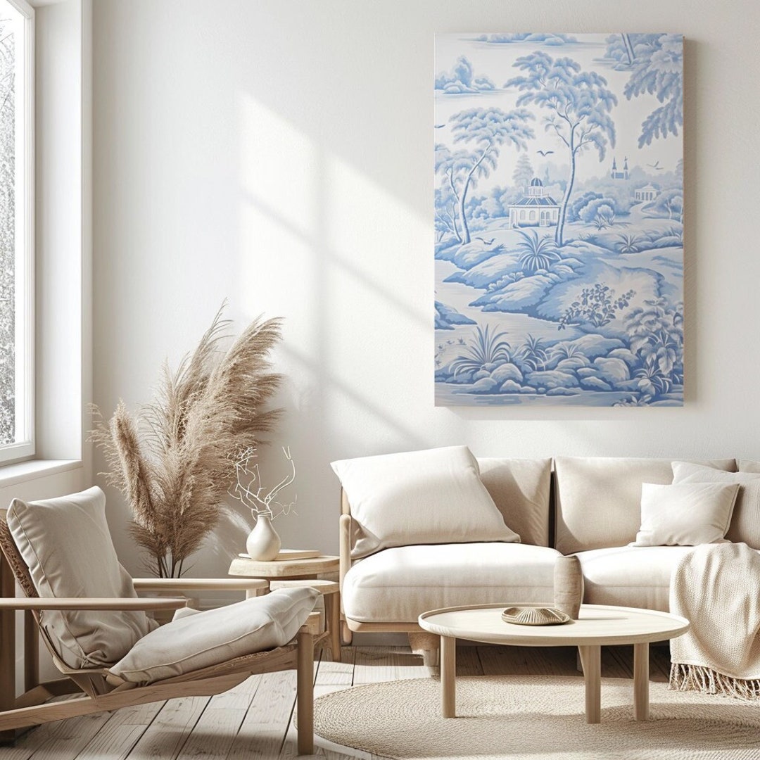 Wall Art Chinoiserie Blue and White Asian Art Handmade Wall Panels ...