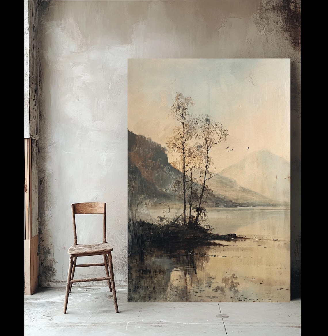 Vintage Landscape Art Print: Old World Style on Textured Paper or ...
