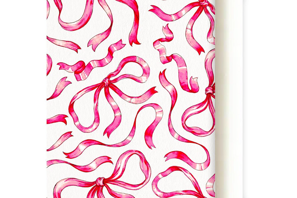 Gift Wrap Paper Ribbon Bows Pink Blue Colors Wrap Preppy Chinoiserie ...