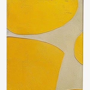 Abstract Yellow Acrylic Painting: Textured Original Art on Stretched ...