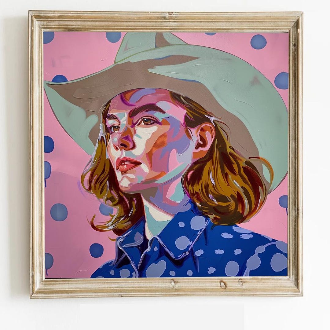ART PRINT Western Pop Art Cowgirl Western Girl Face Modern Contemporary ...