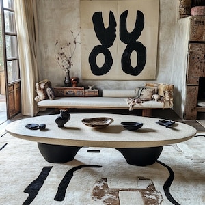 Abstract Tribal Crab Namibian Pattern Black and White Texture Boho Wall Art Minimalist Simple ...